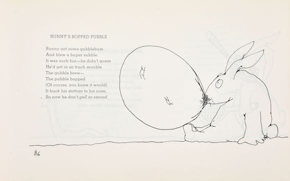 Bonhams : SILVERSTEIN, SHEL. 1930-1999. Runny Babbit A Billy Sook. New ...
