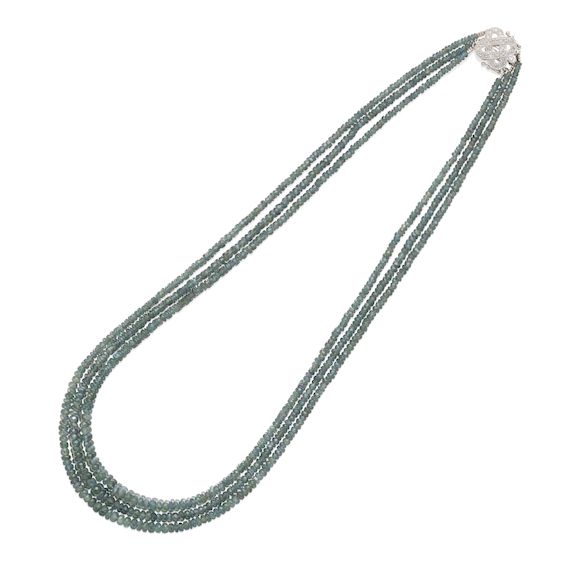 Bonhams : A multi-strand color change alexandrite bead necklace with a ...