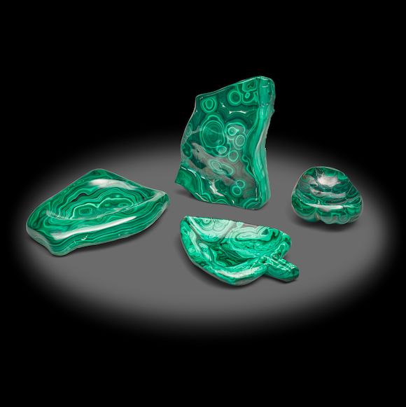 Bonhams : Four Malachite Objects