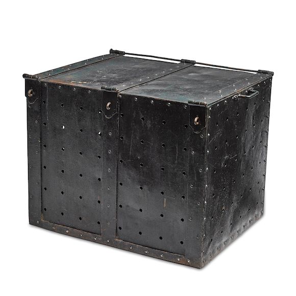 Bonhams : HOUDINI, HARRY. 1874-1926. Magician's steel crate with hinged ...