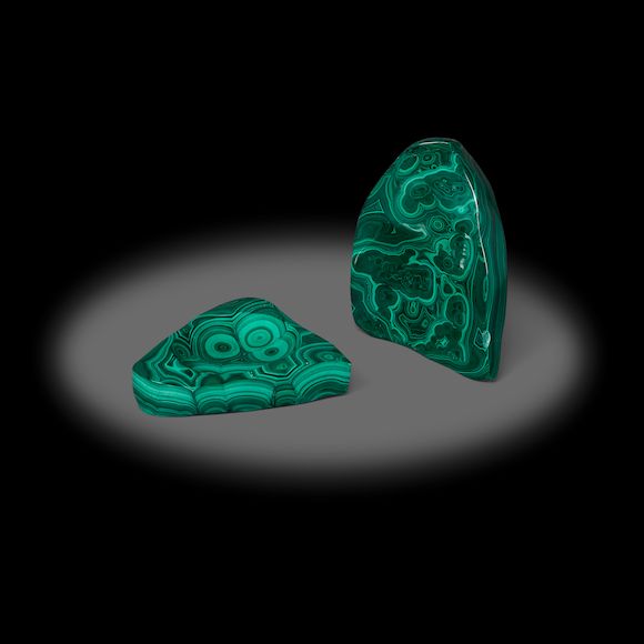 Bonhams : Three Malachite Objects Including A Russian Specimen