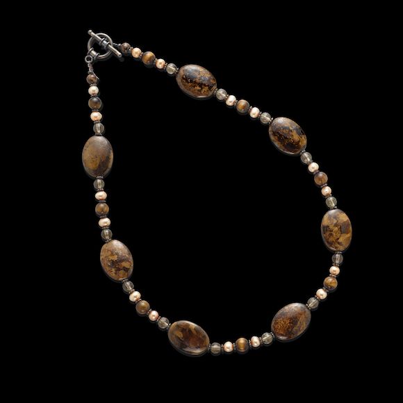 Bonhams : Enstatite var. Bronzite Necklace