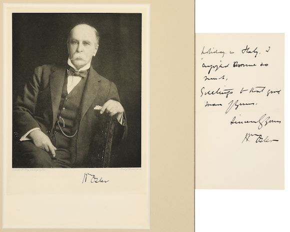 Bonhams : OSLER, WILLIAM. 1849-1919. Autograph Letter Signed (Wm Osler ...