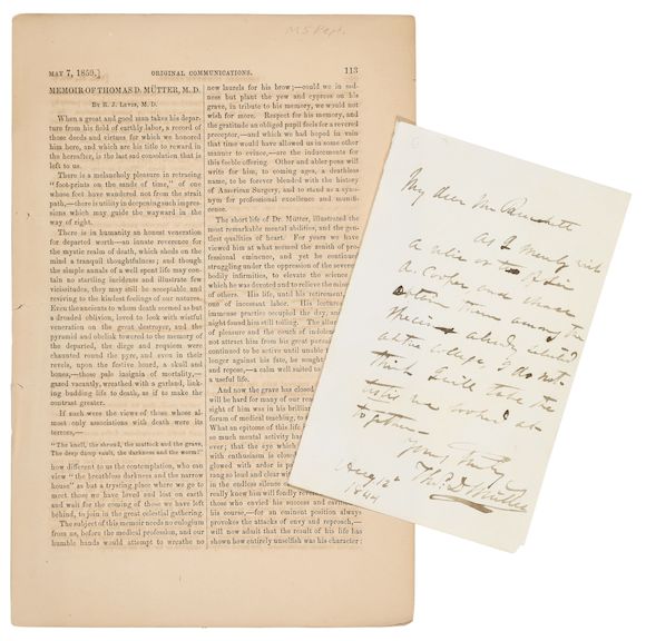 Bonhams : MUTTER, THOMAS DENT. 1811-1859. 4 items: