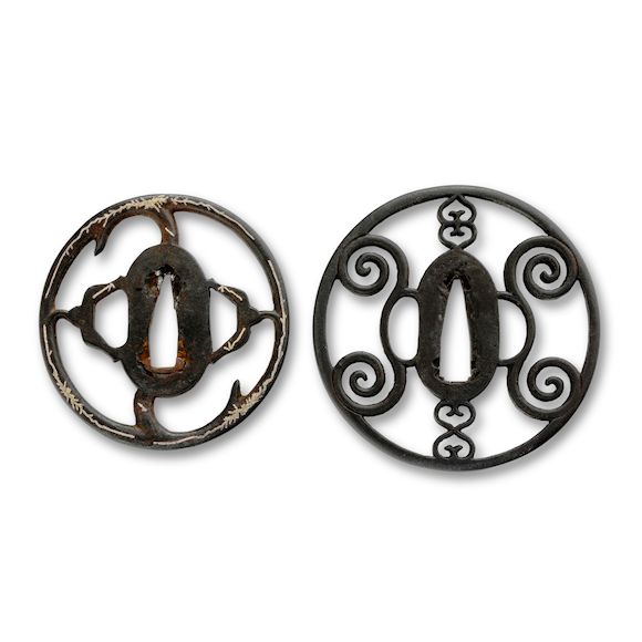 Bonhams : A Shoami tsuba and a Kyo-Shoami tsuba Edo period (1615-1868 ...