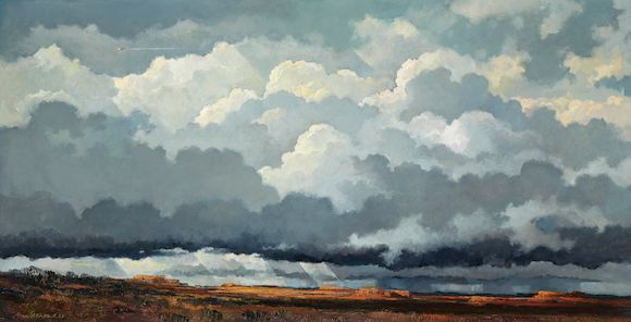 Bonhams : Eric Sloane (1905-1985) Earth Flight Environment 24 x 48in ...