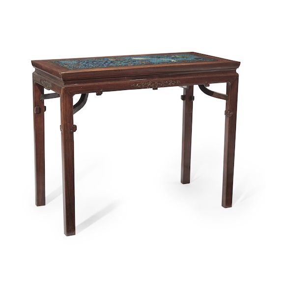 Bonhams : A CLOISONNE ENAMEL-INSET HUANGHUALI SIDE TABLE The Cloisonne ...