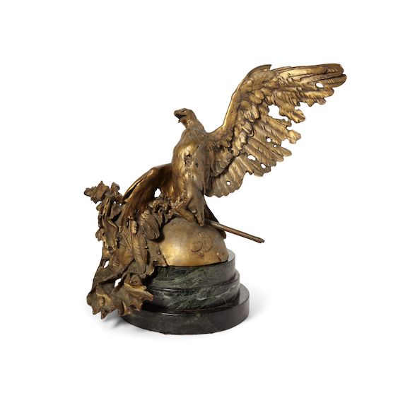 Bonhams : A French Gilt Bronze and Marble Group: The Expiring Eagle of ...