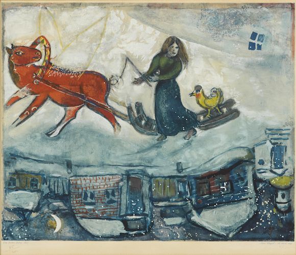 Bonhams : After Marc Chagall (1887-1985); Le Cheval Rouge;