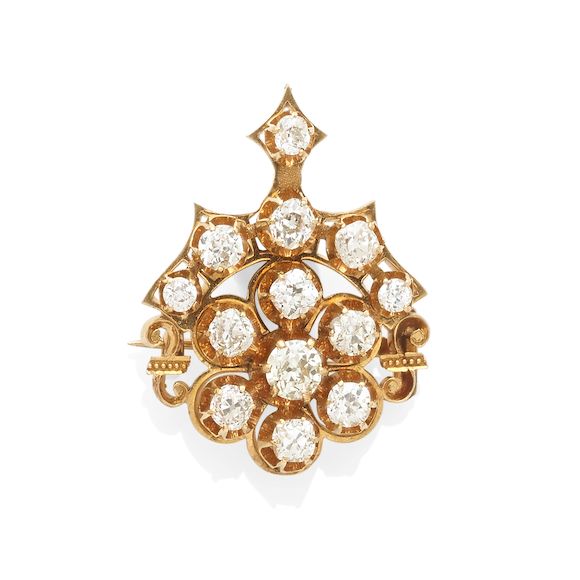Bonhams : Gold and Diamond Brooch