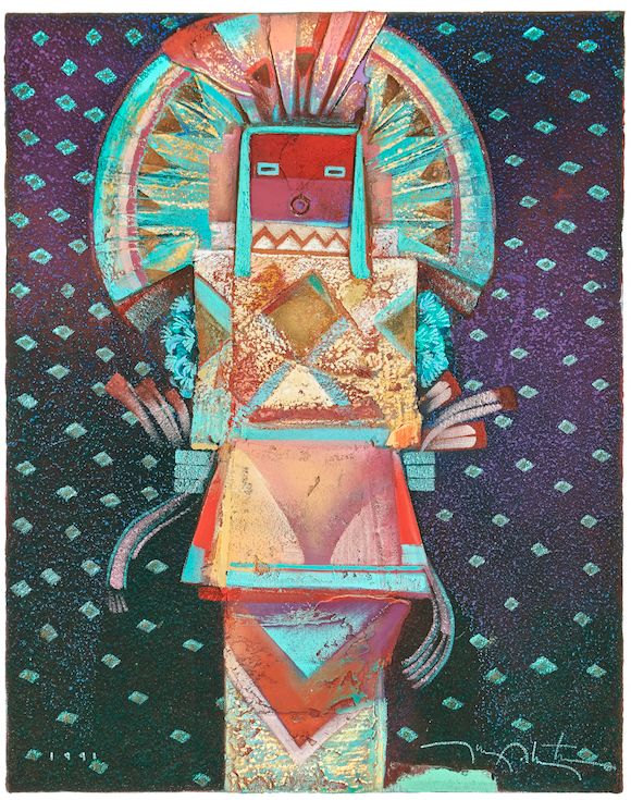 Bonhams : A Tony Abeyta painting, "Jade Lady," 1991
