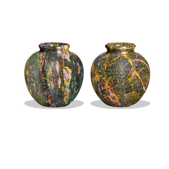 Bonhams : Two Small Jasper Vases