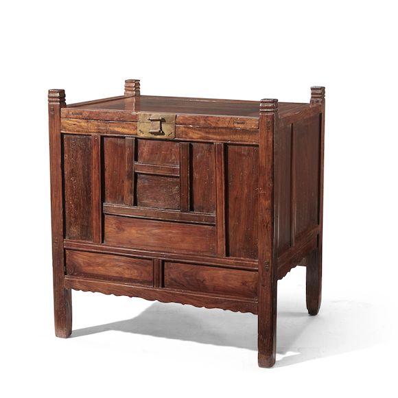Bonhams : A huanghuali and mixed wood rice chest 18th century