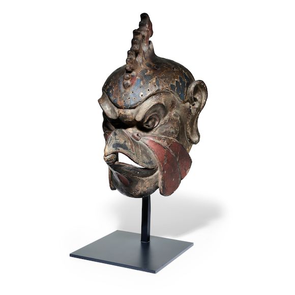 Bonhams : A Gigaku mask of Karura (Garuda) Muromachi period (1333-1573 ...