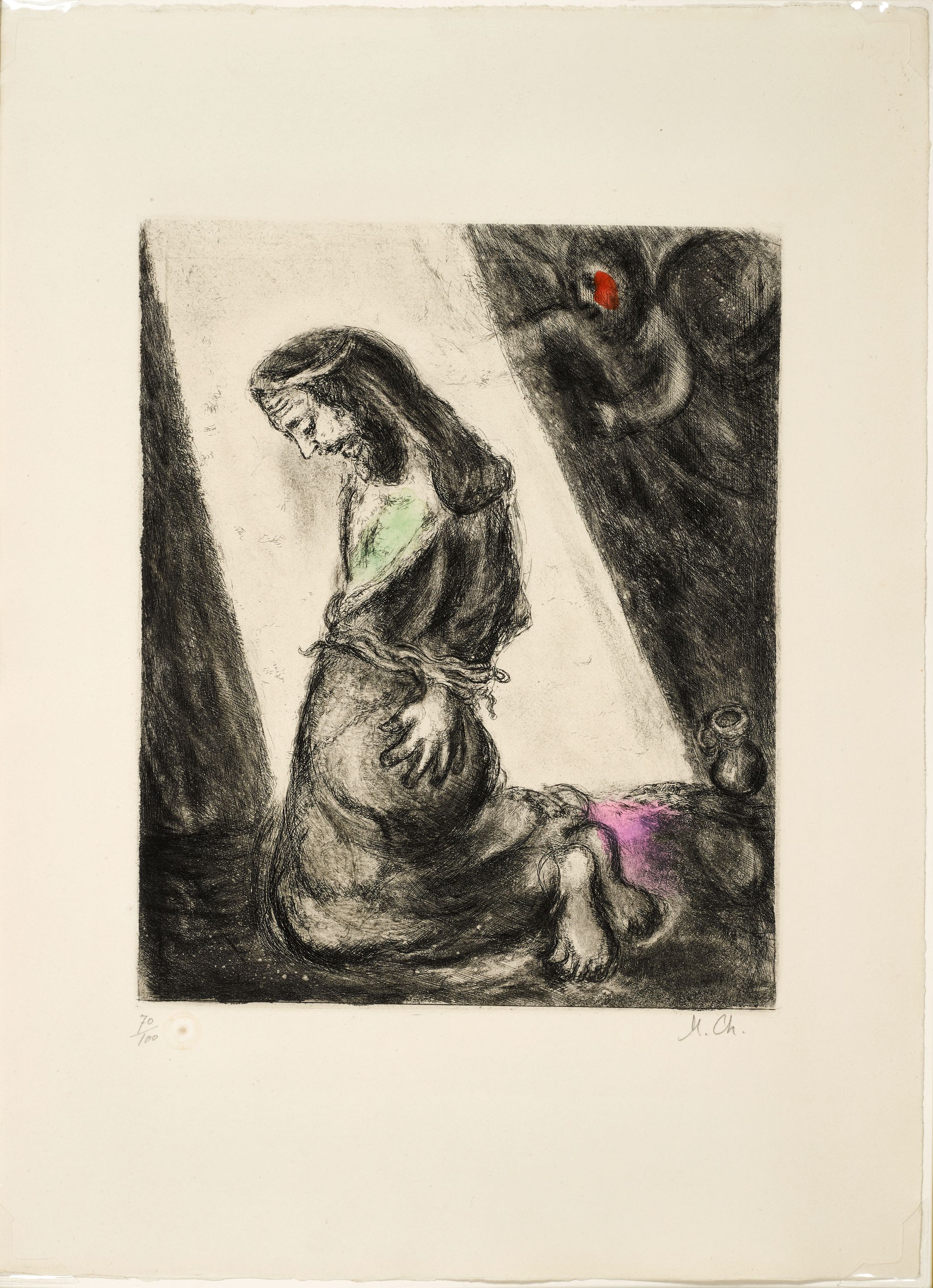Bonhams : Marc Chagall (1887-1985); Jeremiah in the Pit, from La Bible;