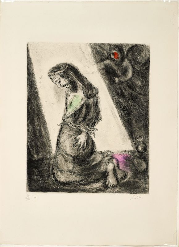 Bonhams : Marc Chagall (1887-1985); Jeremiah in the Pit, from La Bible;