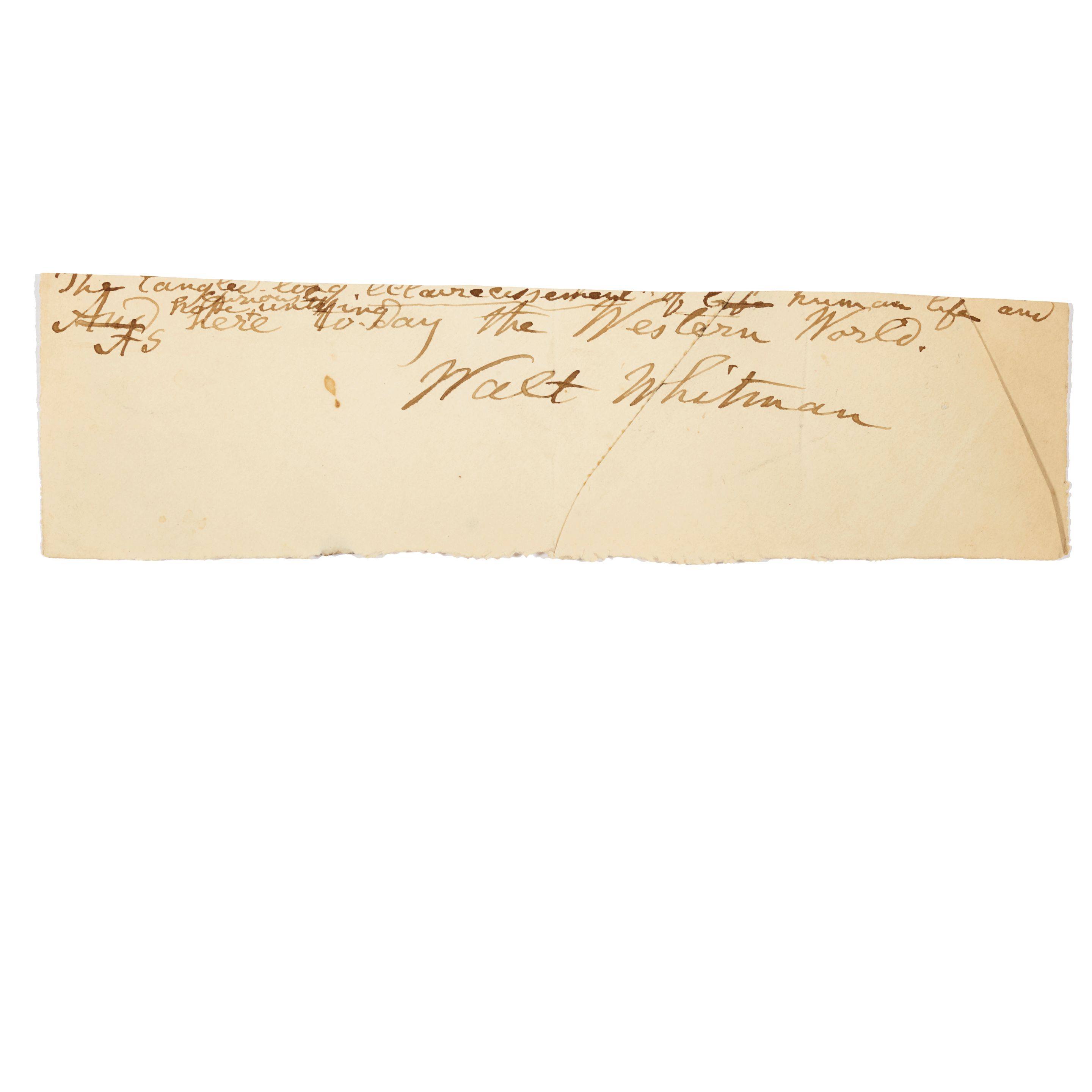Bonhams : WHITMAN'S FINAL PAEAN TO AMERICA. WHITMAN, WALT. 1819-1892 ...