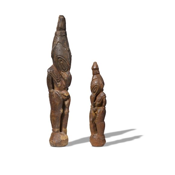 Bonhams : Two Ancestor Figures, Ramu River, Papua New Guinea