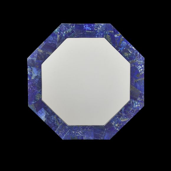 Bonhams : Lapis Lazuli Mosaic Mirror Frame