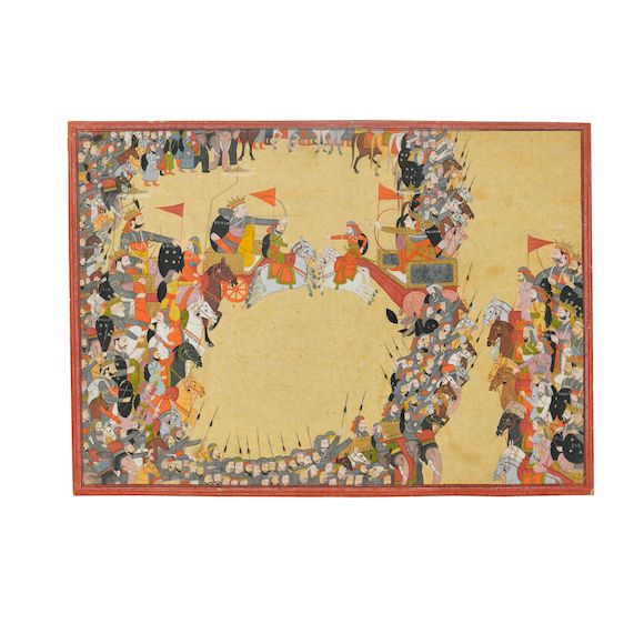 Bonhams : AN ILLUSTRATION FROM A MAHABHARATA SERIES: ABHIMANYU PIERCES ...