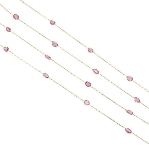 Bonhams : Pair of Pink Sapphire Long Chains