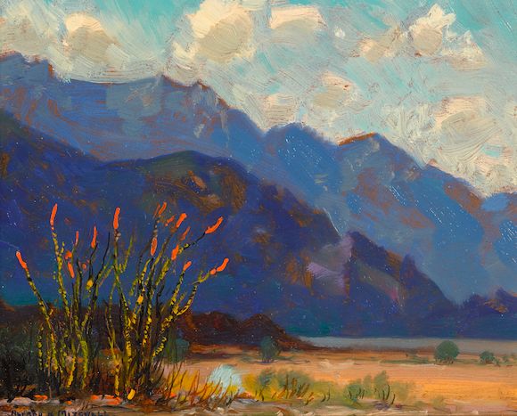 Bonhams : Alfred R. Mitchell (1888-1972) On the Desert; Along Reversed ...