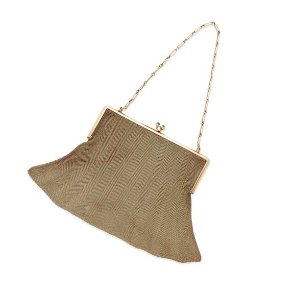 Bonhams : Gold Mesh Frame Bag