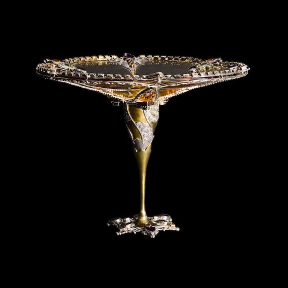 Bonhams : Ceremonial Tazza/ Alterpiece Silver, Brass, Amethyst and Citrines