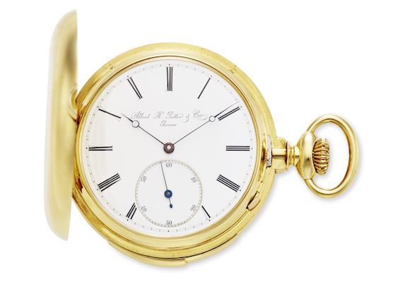Bonhams : Albert H. Potter & Co., Geneva. A rare 18K gold hunter cased ...