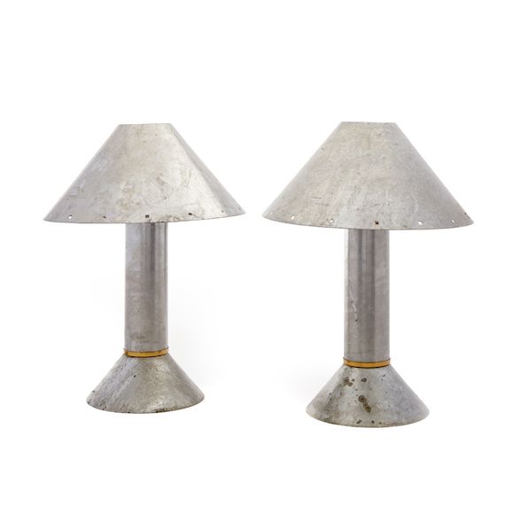 Bonhams : Ron Rezek (born 1946) Pair of Zinc Table Lamps circa ...