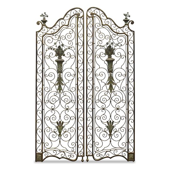 Bonhams : A Pair of Painted and Weathered Metal Gates
