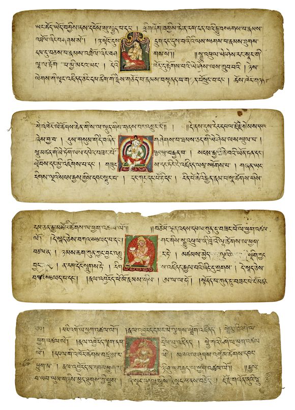 Bonhams : FOUR ILLUMINATED MANUSCRIPT PAGES ON TANTRIC PRACTICE WEST ...