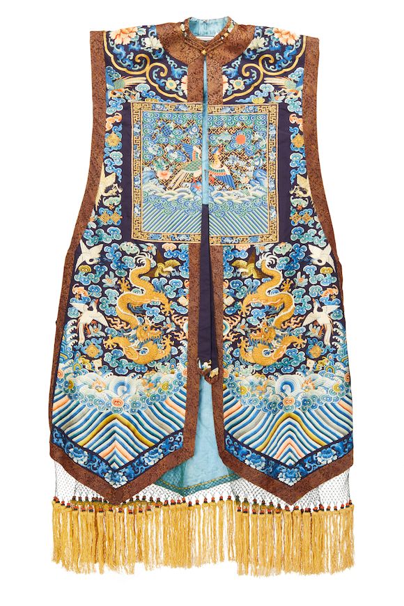 Bonhams : A WOMAN'S EMBROIDERED WEDDING VEST, XIAPEI Late 19th century