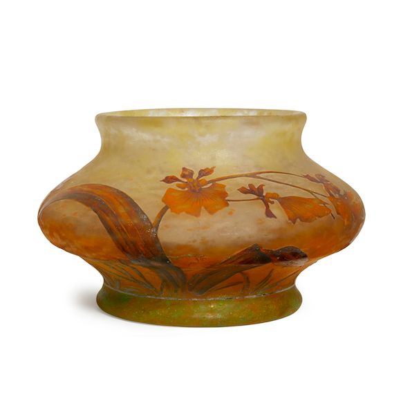 Bonhams : Daum Nancy Footed Bowlcirca 1910acid etched, enameled and ...