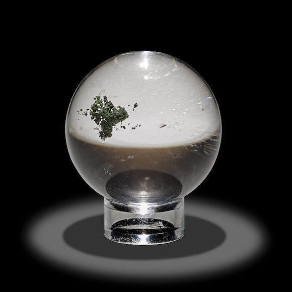 Bonhams : Rock Crystal Quartz Sphere with Chlorite Inclusion