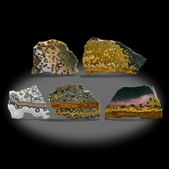 Bonhams : Nine Ocean Jasper Slabs