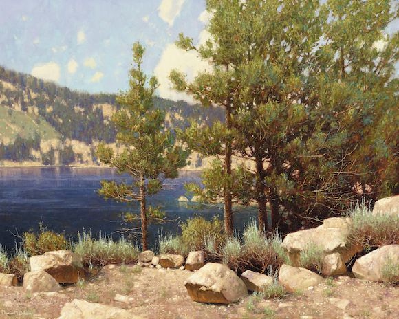 Bonhams : Dennis M. Doheny (born 1956) Rock Creek Lake 24 x 30in framed ...