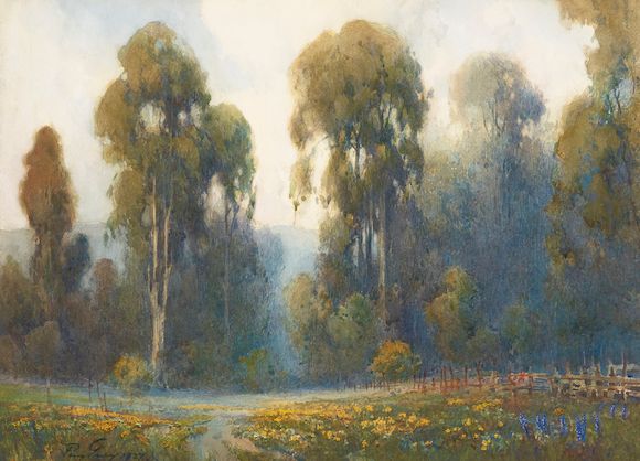 Bonhams : Percy Gray (1869-1952) California wildflowers and eucalyptus ...