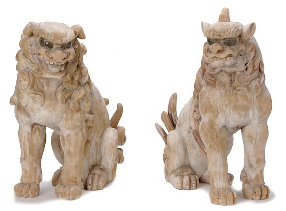 Bonhams : A SHISHI AND A KOMA-INU Kamakura period (1185-1333), 13th ...
