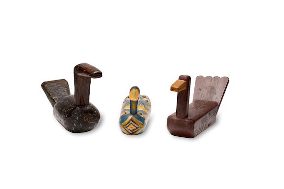 Bonhams : Three painted wood Kirogi (wedding ducks) Joseon dynasty ...