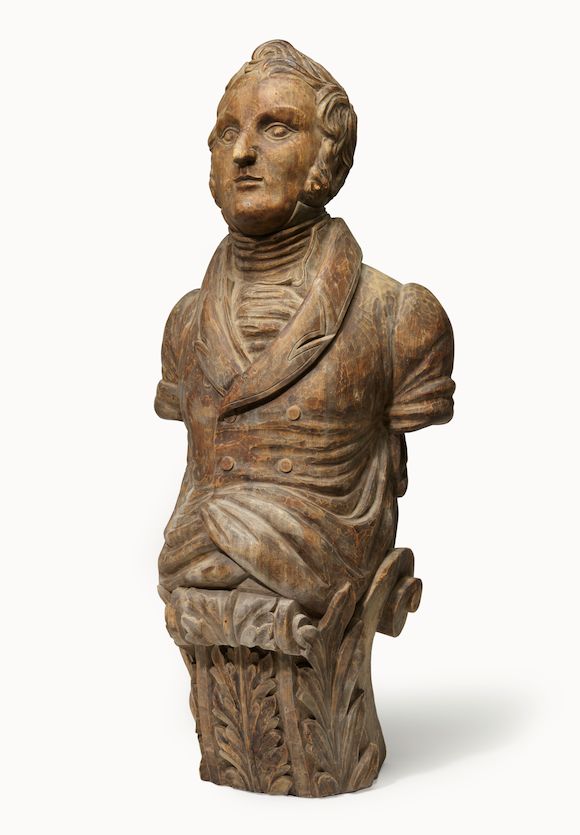 Bonhams : WOODEN NAUTICAL FIGUREHEAD FOR THE USS COMMODORE PERRY. A ...