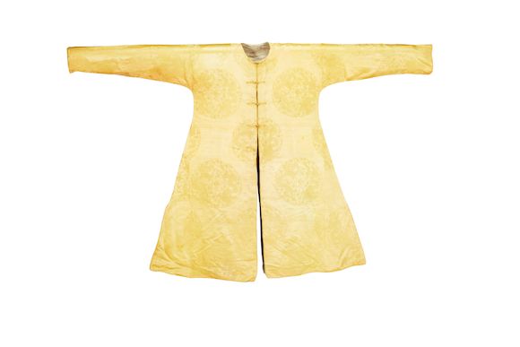 Bonhams : A TIBETAN silk man's robe, CHUBA 19th Century