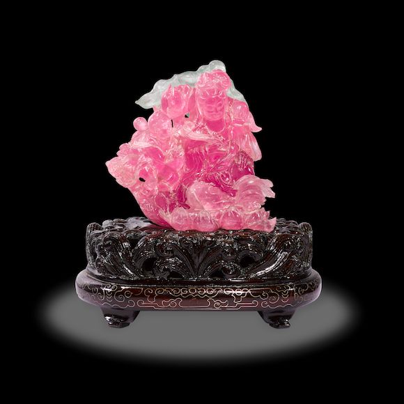 Bonhams : Published Piece: Pink and Green Tourmaline Carving, Ex. Herb ...