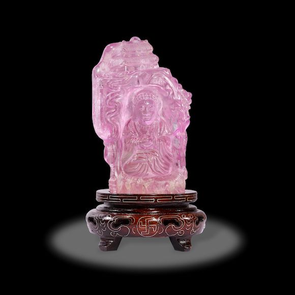 Bonhams : Published Piece: Important Spodumene var. Kunzite Carving, Ex ...