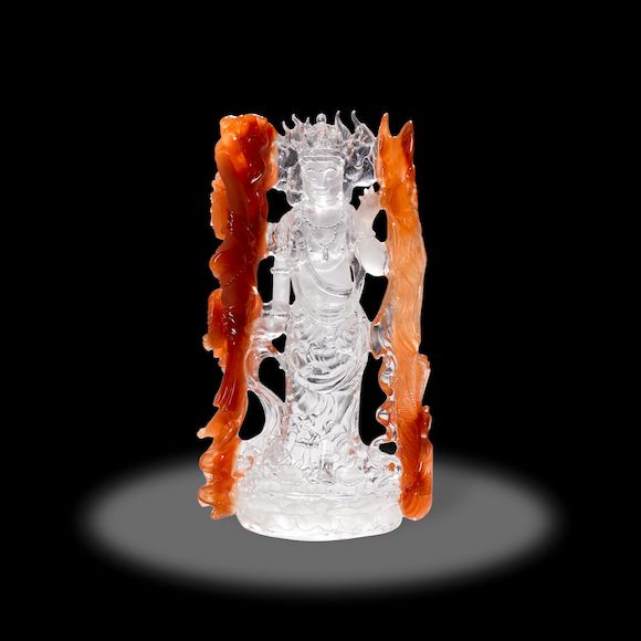 Bonhams : Rock Crystal/ Carnelian Carving