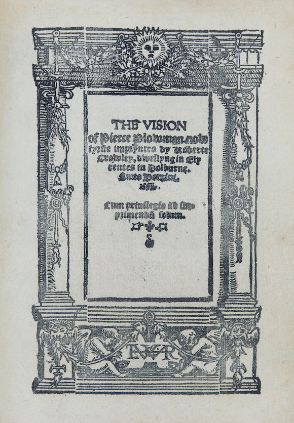 Bonhams : LANGLAND, WILLIAM. c.1332-1386. [The Vision of Pierce Plowman ...
