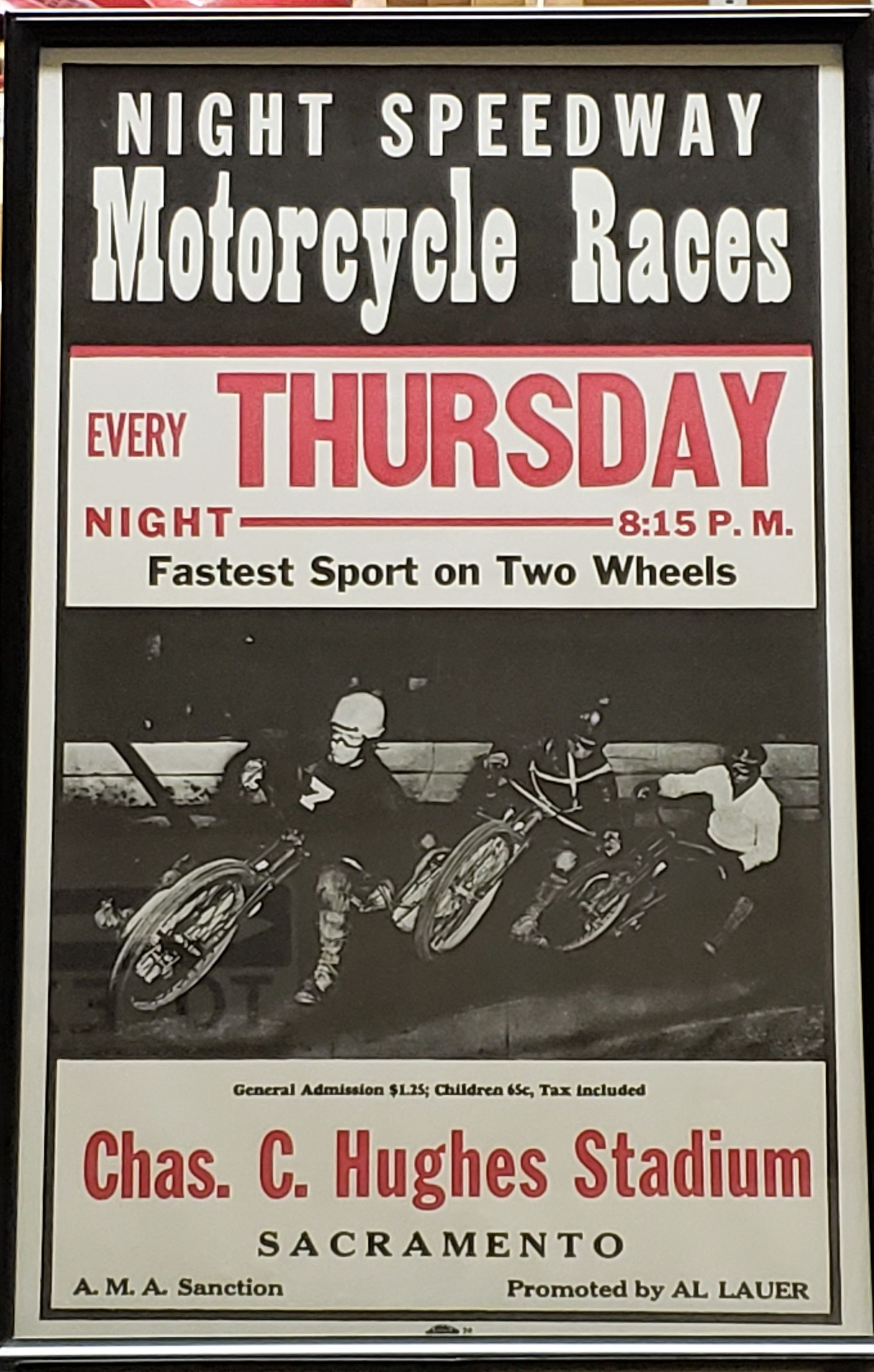 Bonhams Cars : A 'Night Speedway Motorcyle Races' advertising poster