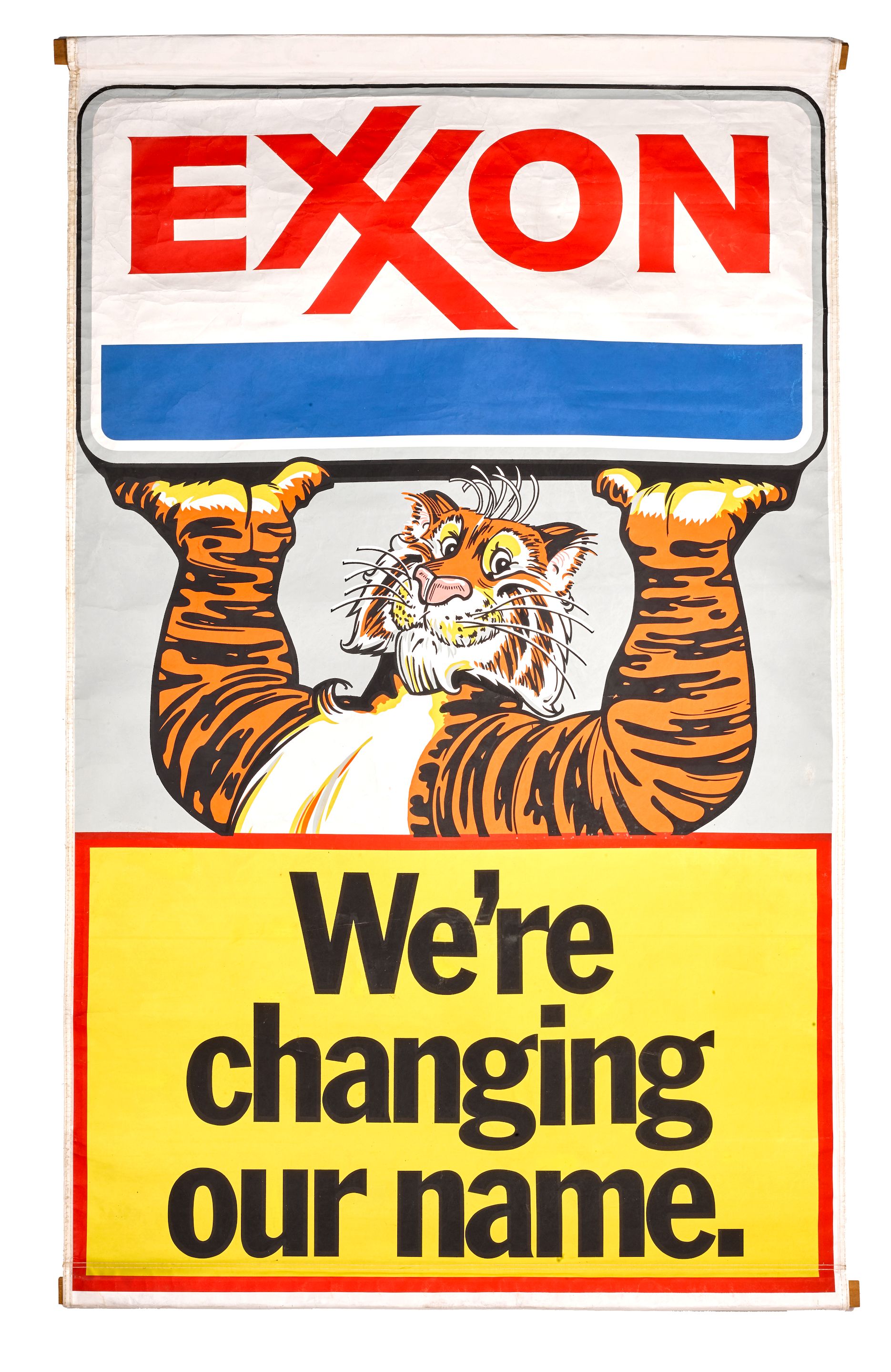 Bonhams Cars : Exxon "We're changing our name" banner
