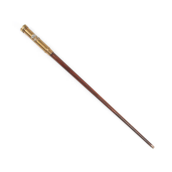 Bonhams An English Brass Mounted Cane With Compass
