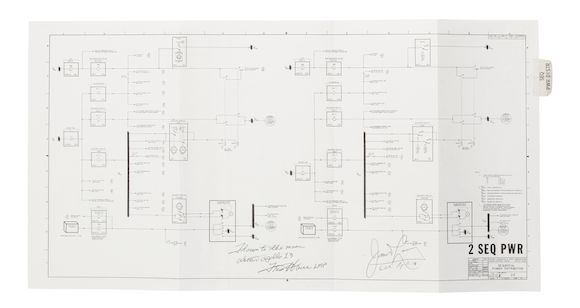 Bonhams : APOLLO 13 FLOWN SCHEMATIC Printed schematic, "Sequential ...